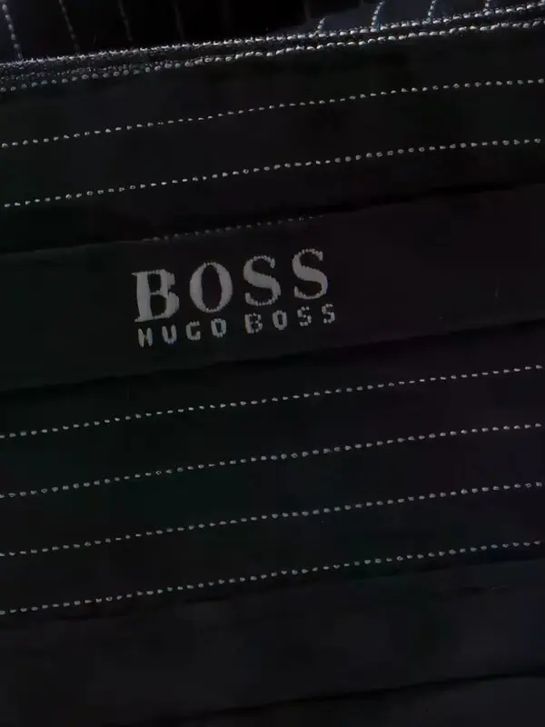 BOSS Pinstripe-print Belted Trousers