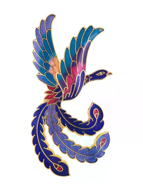 SUSAN CAPLAN 1980s Paradise Bird Brooch - Blue
