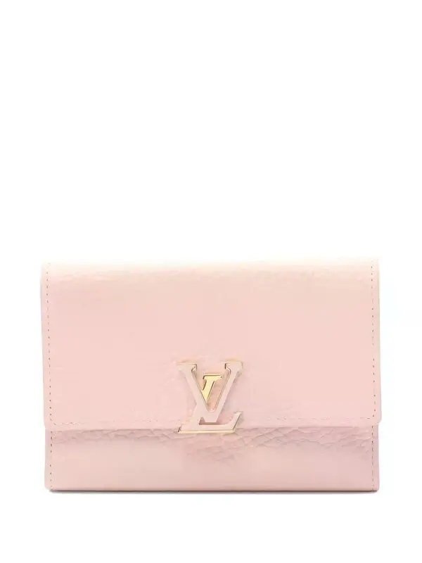 LOUIS VUITTON 2021 Logo-plaque Trifold Wallet - Pink