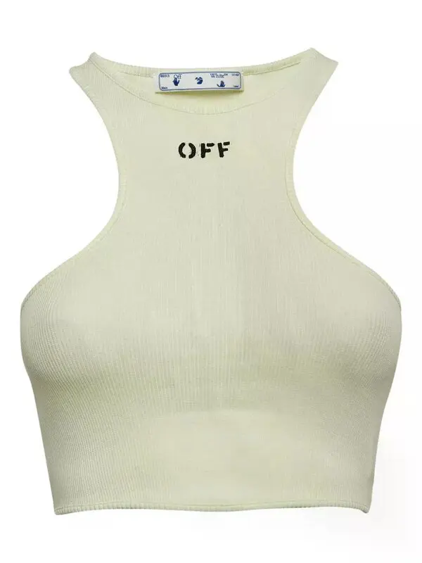 Off-White Racerback Ribbed Top