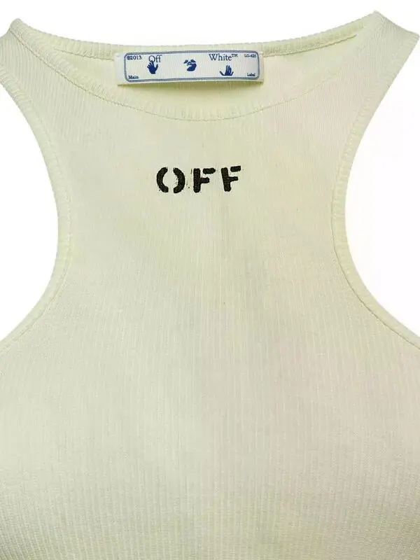 Off-White Racerback Ribbed Top