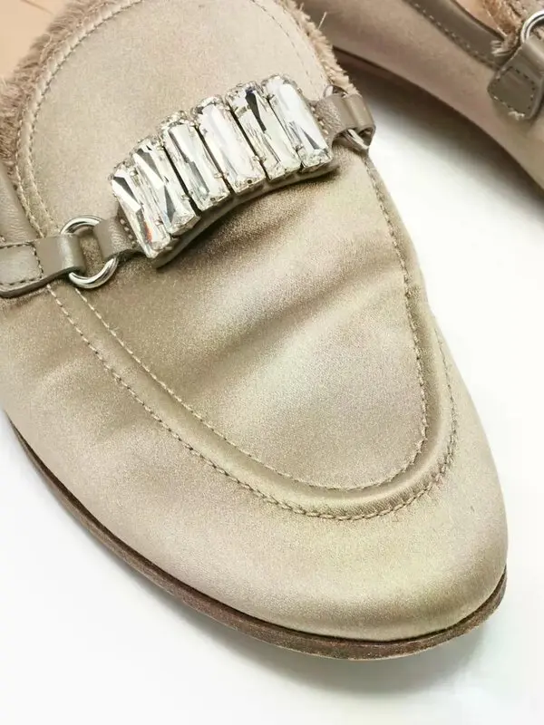 GIUSEPPE ZANOTTI Frayed Satin Loafers