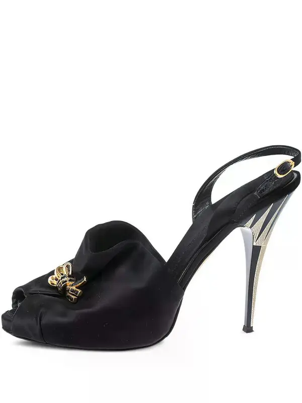 GIUSEPPE ZANOTTI 115mm Satin Peep-toe Slingback Sandals
