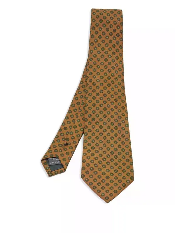 Ermenegildo Zegna Patterned Silk Tie - Brown