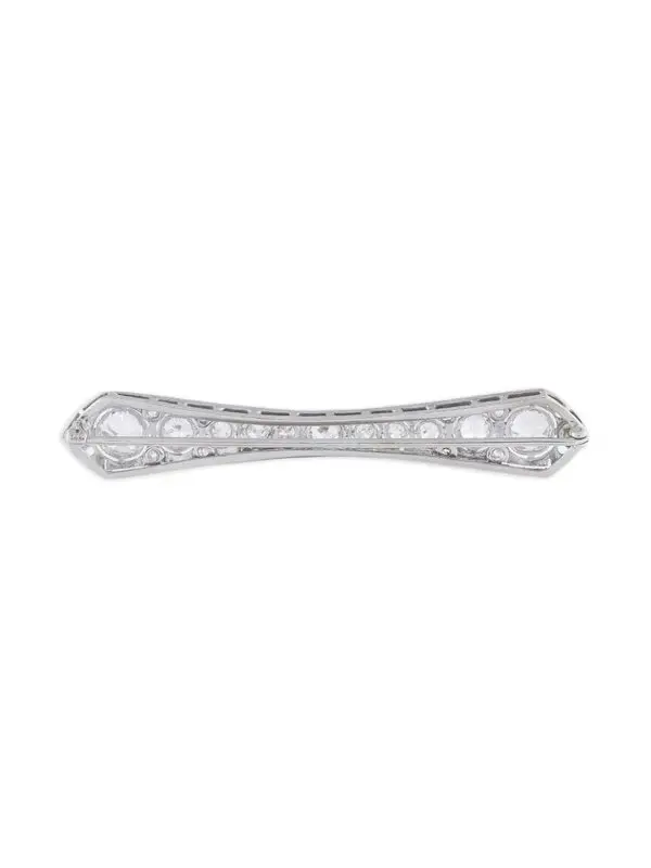 LB EXCLUSIVE 14k White Gold Art Deco Diamond Brooch