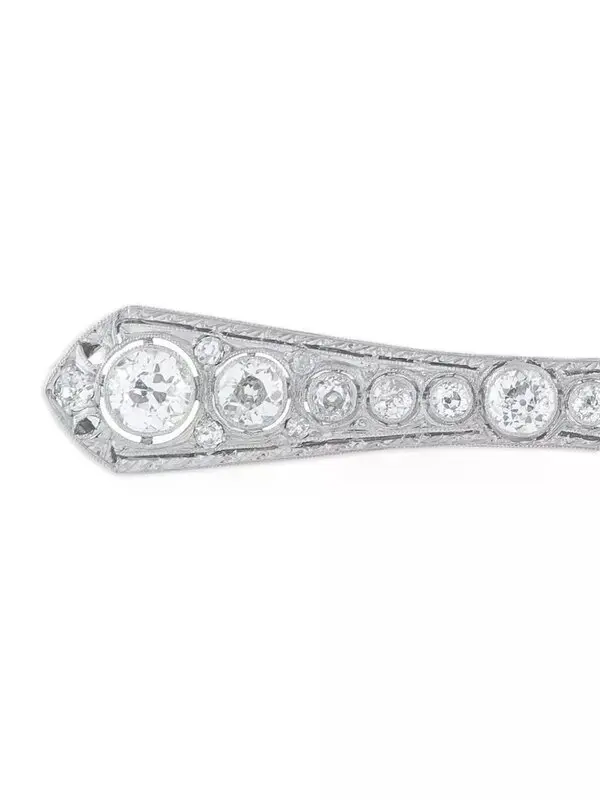 LB EXCLUSIVE 14k White Gold Art Deco Diamond Brooch