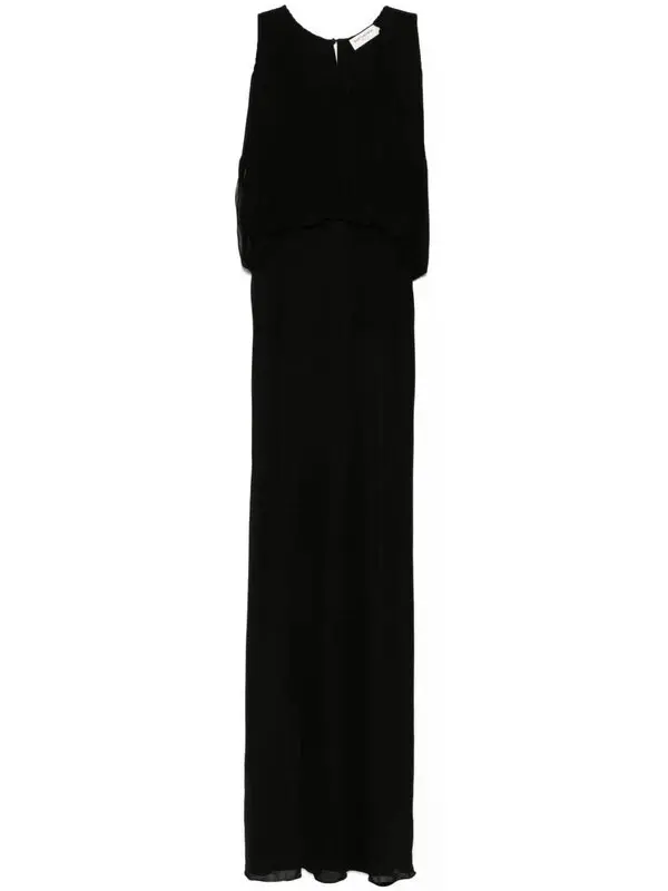 Saint Laurent Jersey Draped Long Dress