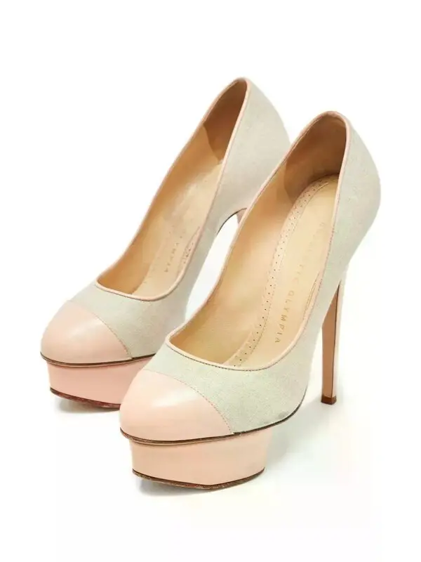 CHARLOTTE OLYMPIA 140mm Canvas Platform Pumps - Neutrals