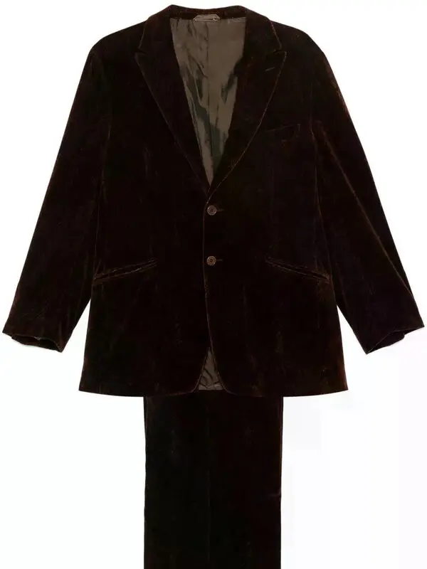 ROMEO GIGLI 1990s Velvet Suit - Brown