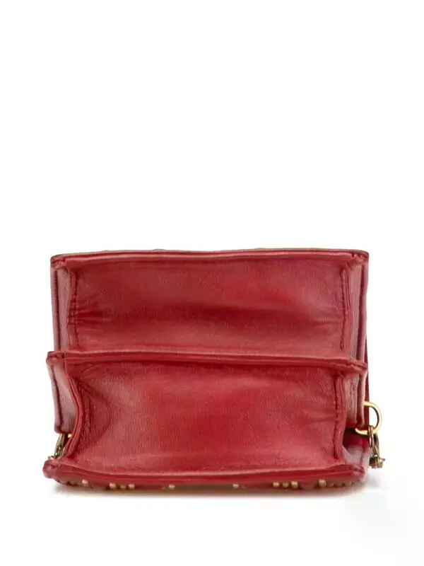 Dior 2017 Studded Lambskin Vertical Diorama Crossbody Bag - Red