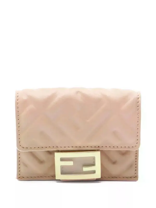 Fendi 2020s Baguette Quilted Leather Wallet - Pink