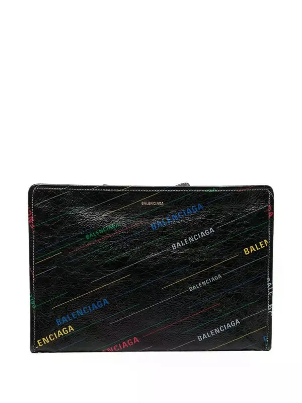 Balenciaga Pre-owned Logo-print Bazar Pouch - Black
