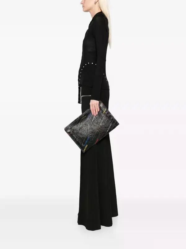 Balenciaga Pre-owned Logo-print Bazar Pouch