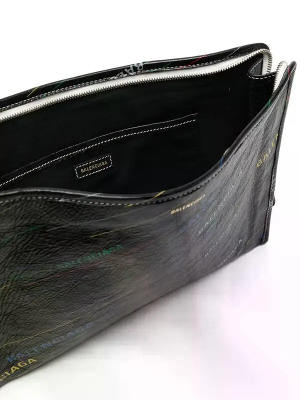 Balenciaga Pre-owned Logo-print Bazar Pouch