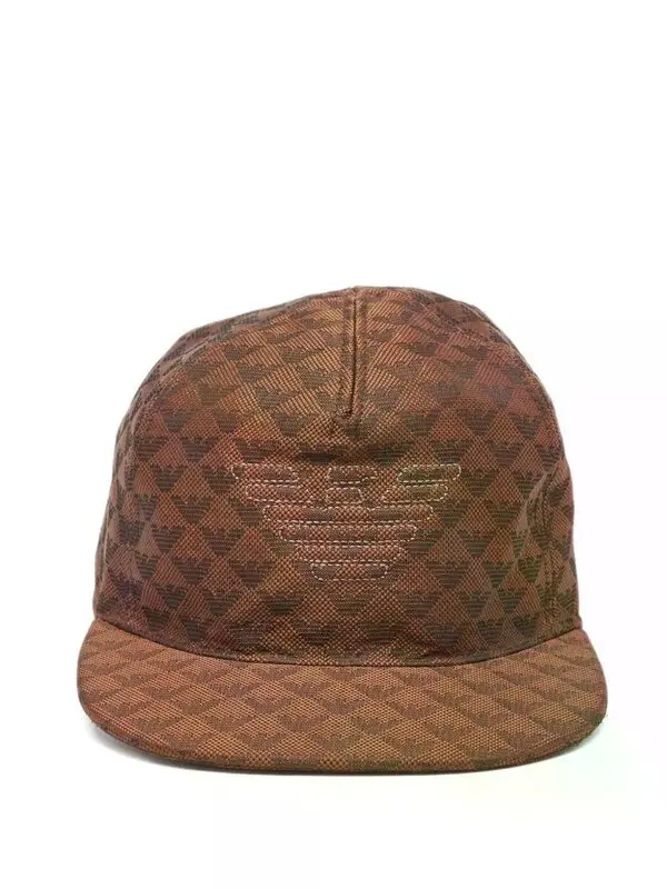 Emporio Armani Monogram-print Baseball Cap - Brown