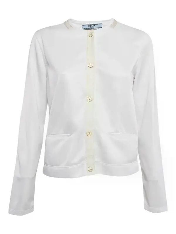 Prada Button-up Elbow-patch Blouse