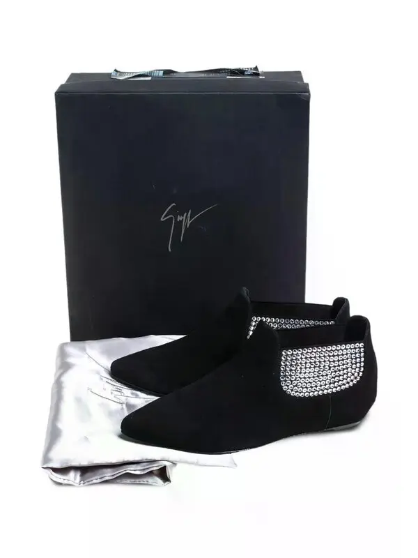 GIUSEPPE ZANOTTI Suede Crystal-embellished Boots