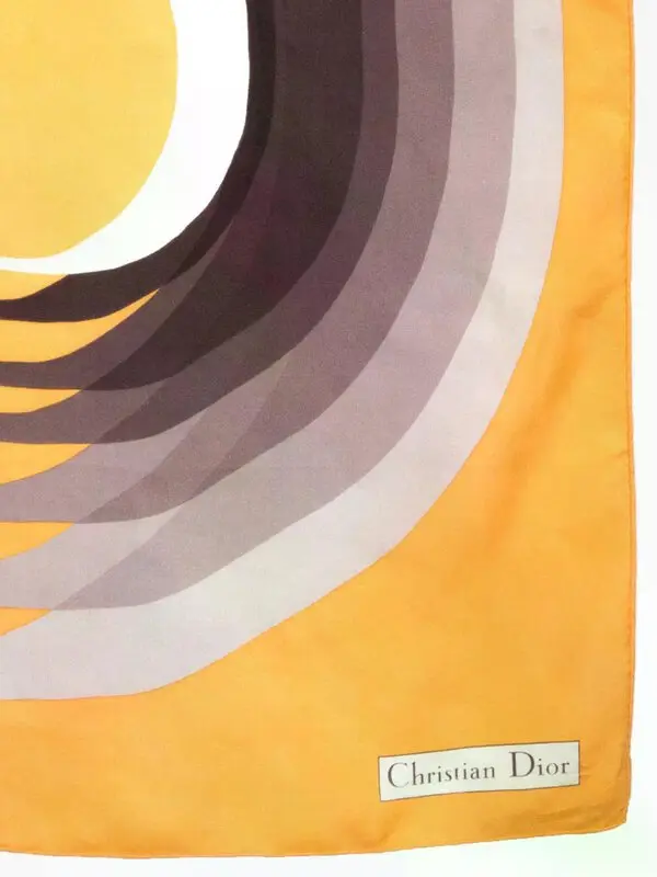 Dior 1970s Logo-print Scarf - Orange