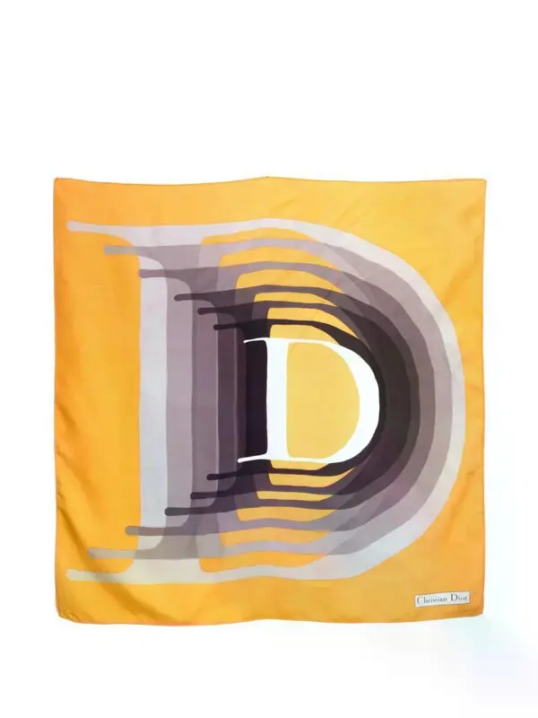 Dior 1970s Logo-print Scarf - Orange