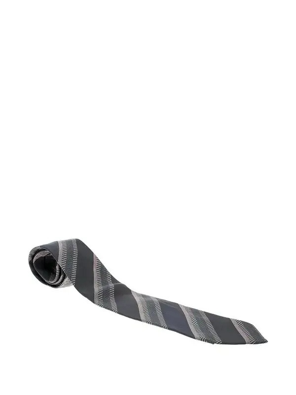 Giorgio Armani Striped Silk Tie - Black