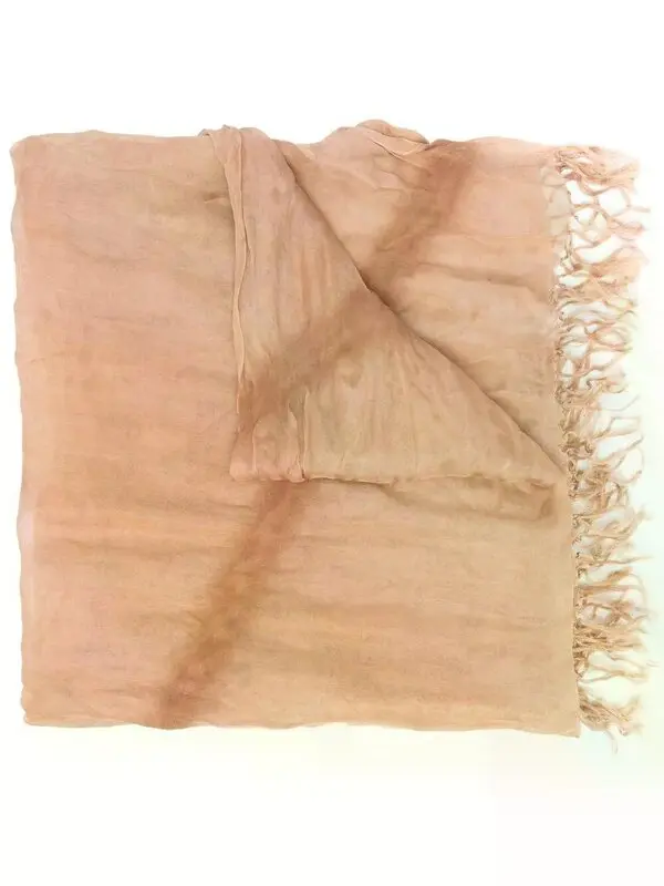 Issey Miyake 2000s Fringed Silk Scarf - Neutrals