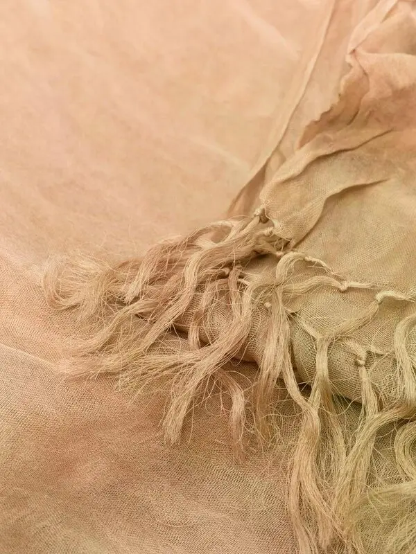 Issey Miyake 2000s Fringed Silk Scarf