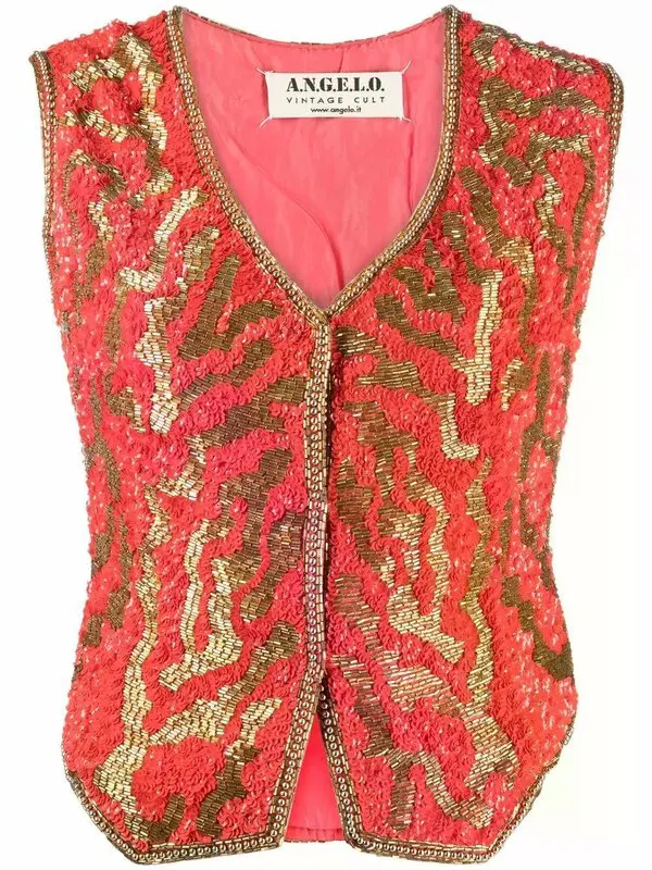 A.N.G.E.L.O. VINTAGE CULT 1980s V-neck Sequined Waistcoat