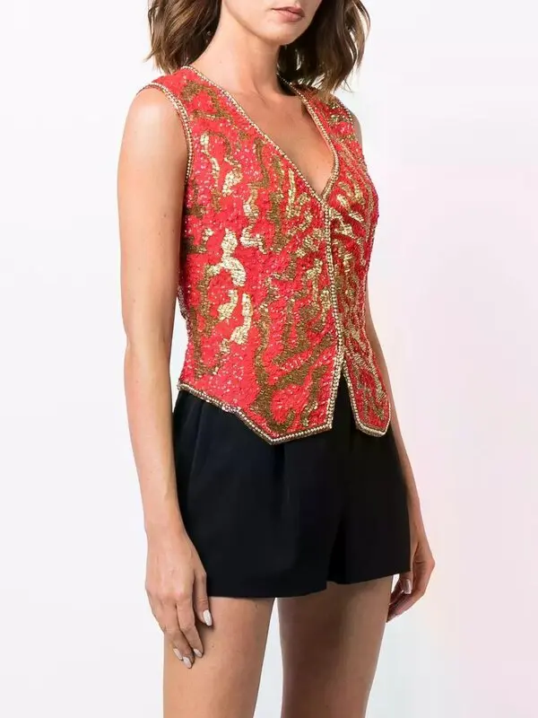 A.N.G.E.L.O. VINTAGE CULT 1980s V-neck Sequined Waistcoat