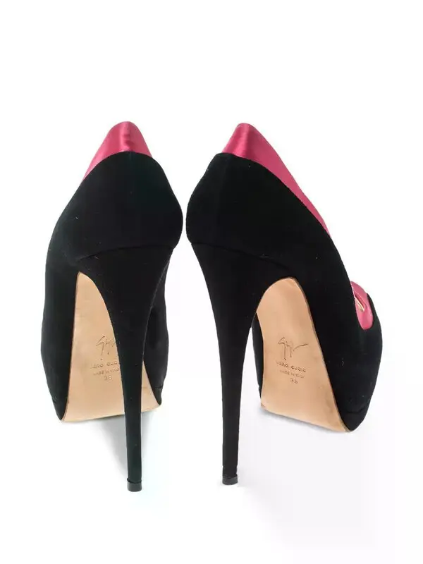 GIUSEPPE ZANOTTI 145mm Suede And Satin Platform Pumps