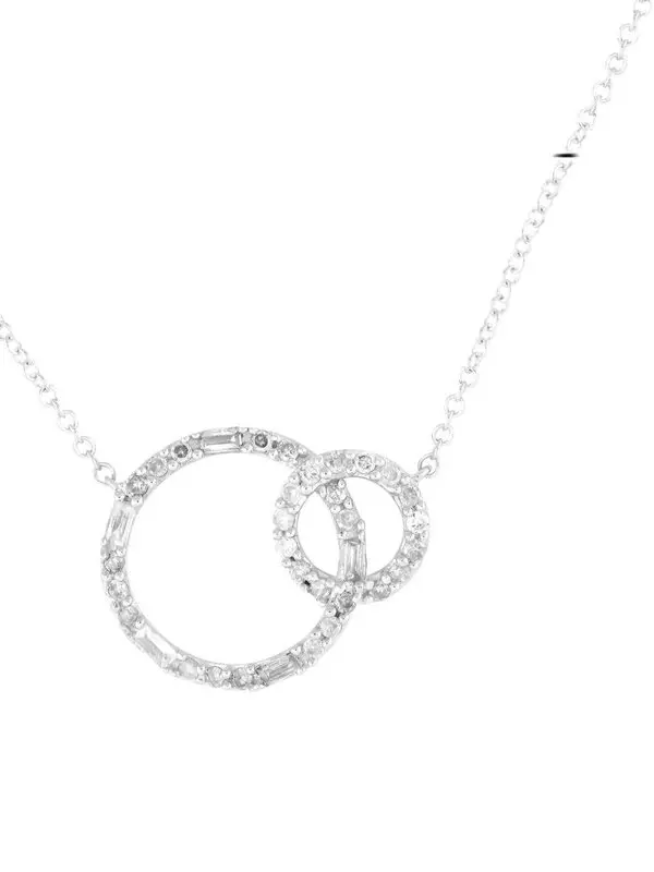 LB EXCLUSIVE 14k White Gold Diamond Circle Necklace - Silver