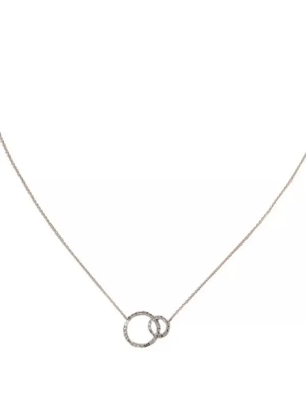 LB EXCLUSIVE 14k White Gold Diamond Circle Necklace