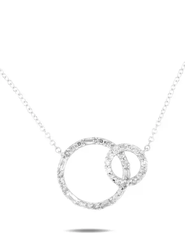 LB EXCLUSIVE 14k White Gold Diamond Circle Necklace