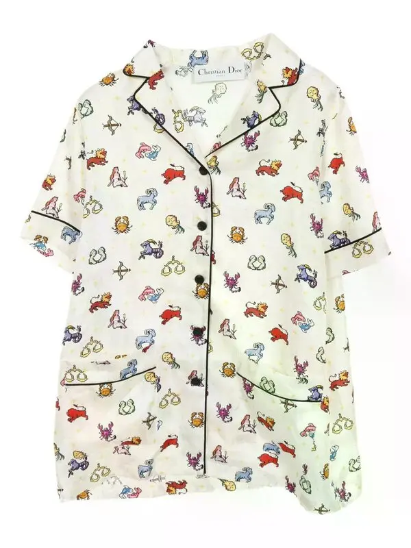 Dior 2010s Zodiac Pixel-print Shirt - White