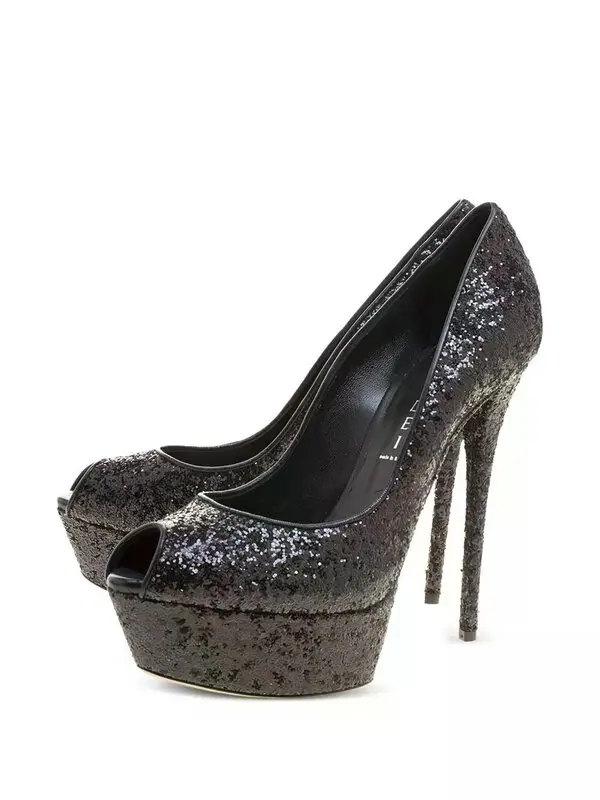 Casadei 145mm Glitter Platform Pumps