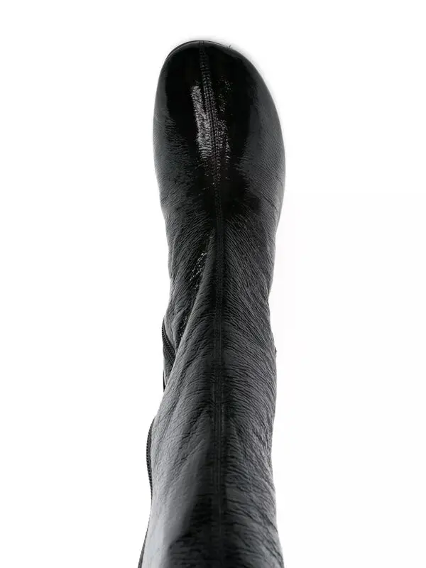 COURREGES 75mm Oblique Stiletto-heel Boots - Black