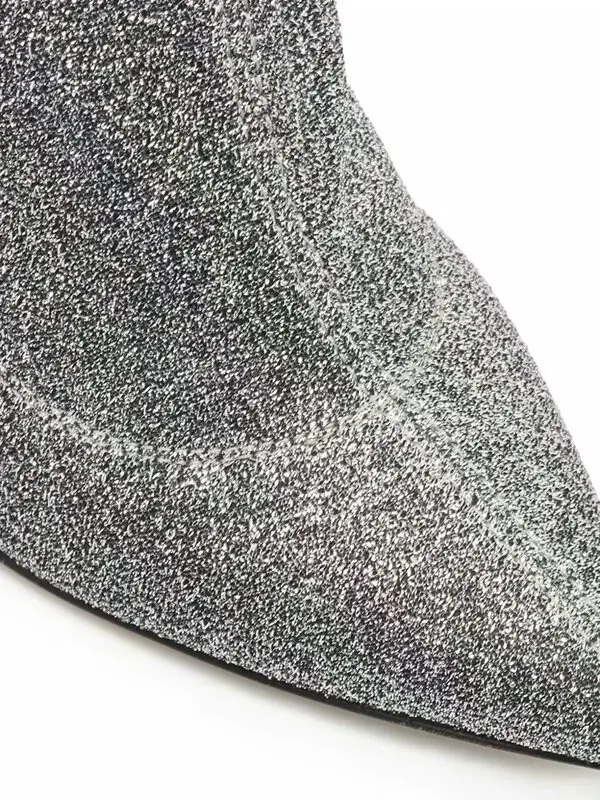 SERGIO ROSSI 90mm Embellished Ankle Boots - Silver