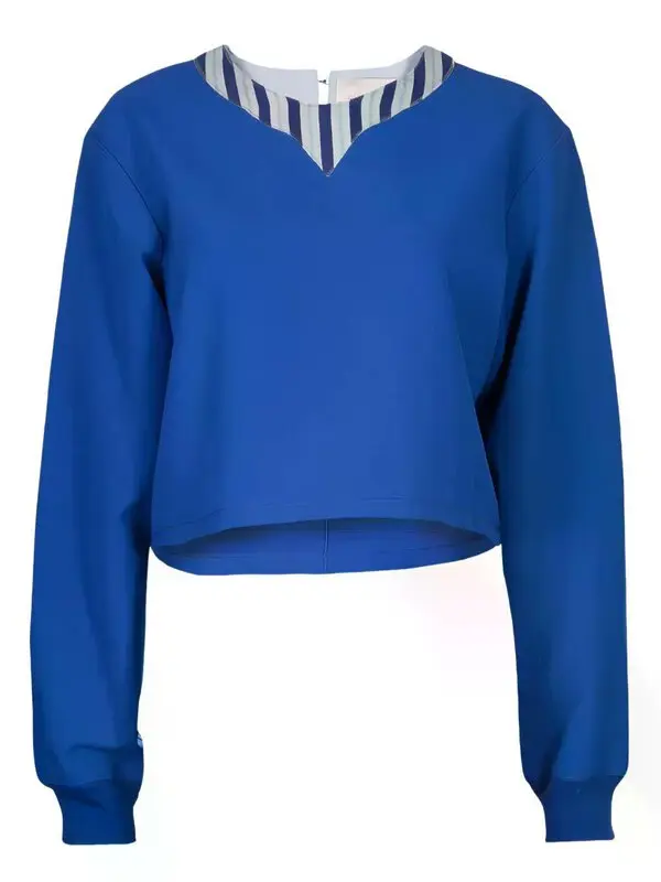 ROKSANDA Striped-trim Sweatshirt - Blue