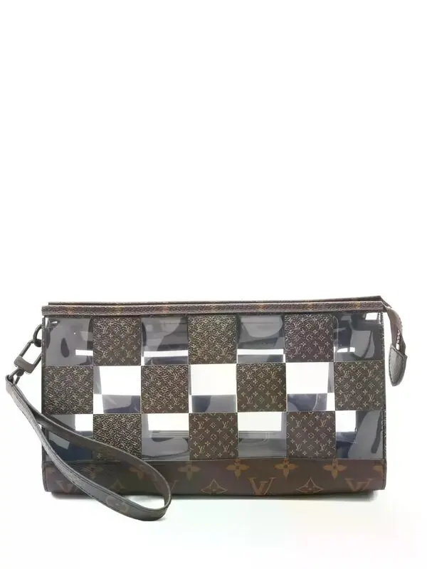 LOUIS VUITTON Monogram Chess Pouch Clutch - Brown
