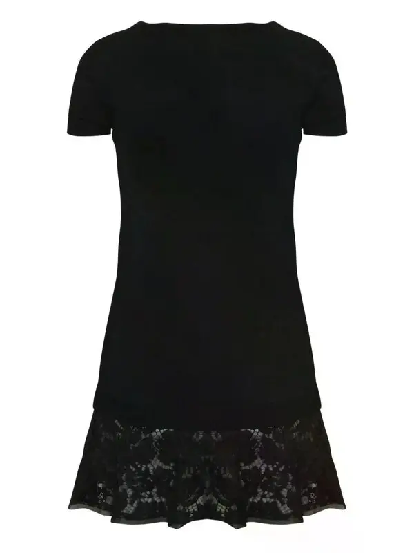 MARIO VALENTINO VINTAGE Lace-hem T-shirt Mini Dress