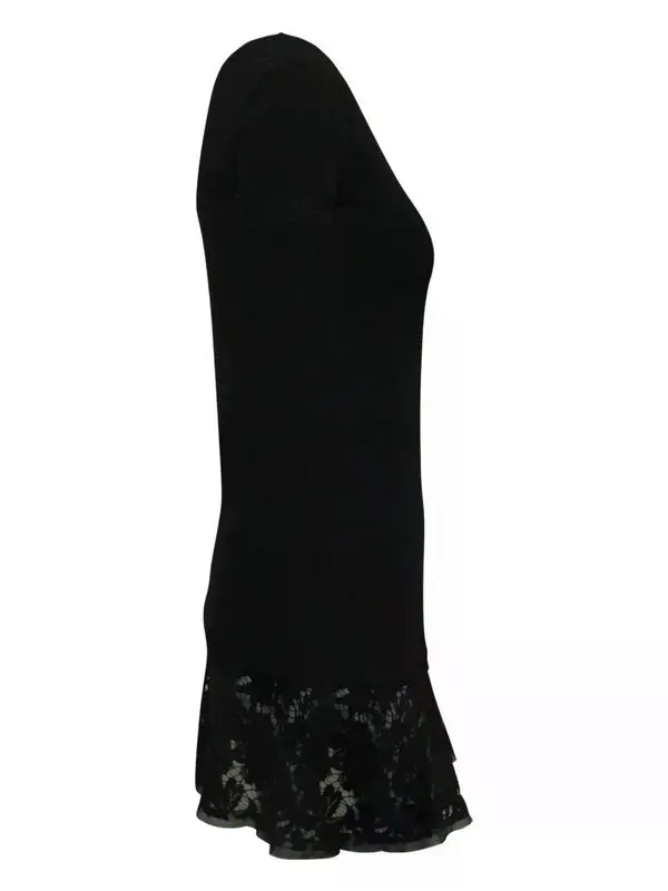MARIO VALENTINO VINTAGE Lace-hem T-shirt Mini Dress