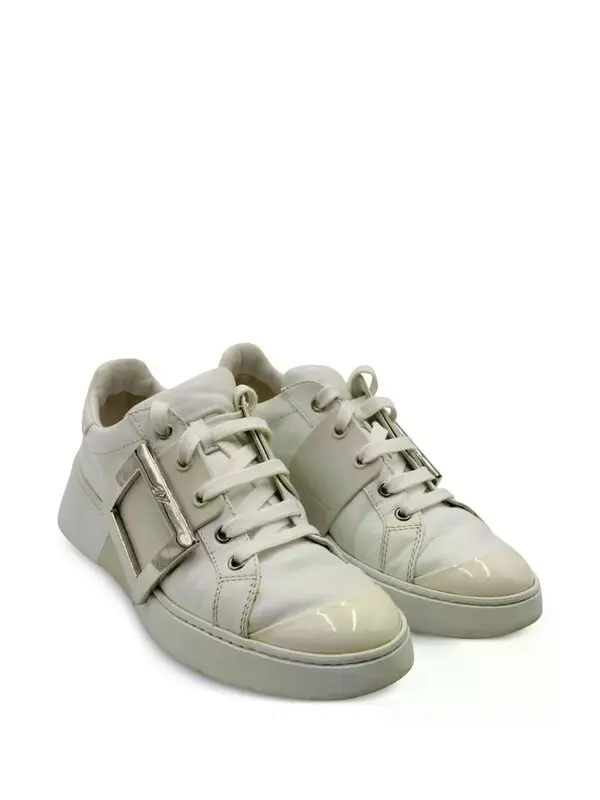 ROGER VIVIER Viv Skate Metal-buckle Sneakers - Neutrals
