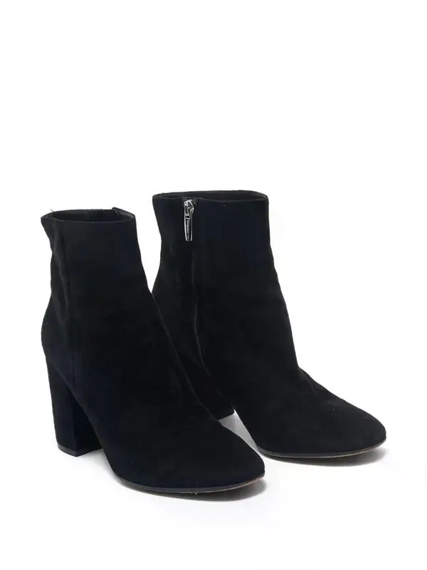 GIANVITO ROSSI Block Heel Suede Ankle Boots