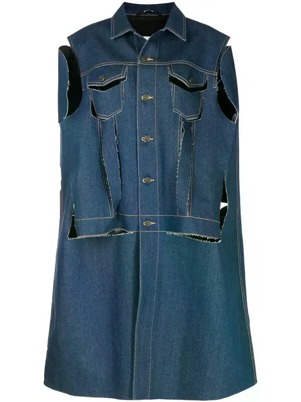 MAISON MARGIELA Distressed-effect Denim Cape Coat