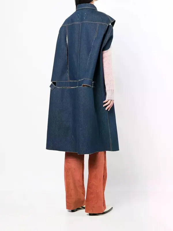 MAISON MARGIELA Distressed-effect Denim Cape Coat