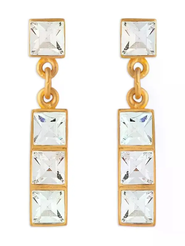 SUSAN CAPLAN 1980s Crystal-embellished Post Earrings - Gold