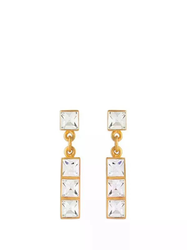 SUSAN CAPLAN 1980s Square Drop Earrings - Gold