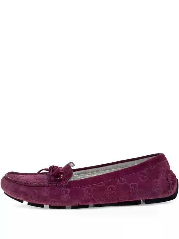 Gucci Gg Suede Loafers - Purple