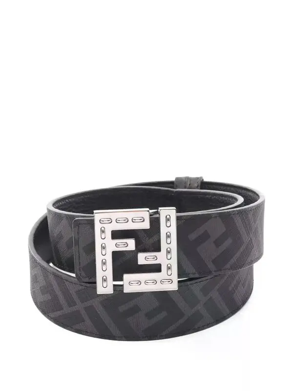 Fendi Ff-motif Leather Belt - Black