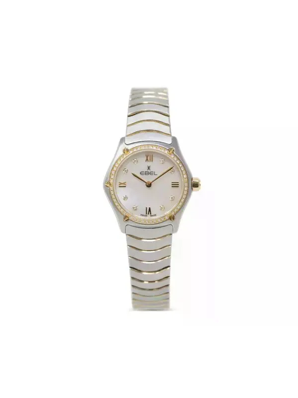 EBEL Classic Wave 24mm With Diamond Bezel - White Mother Of Pearl