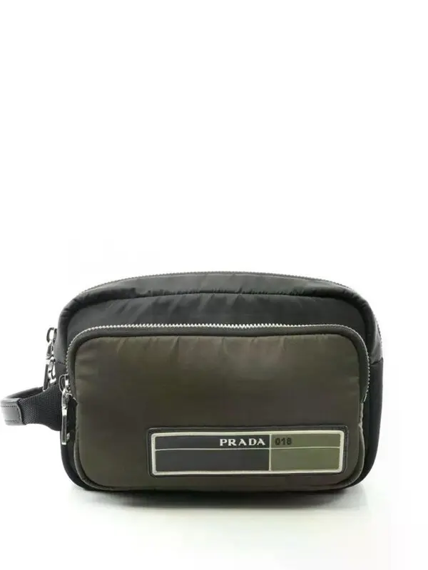 Prada Logo-appliqué Clutch Bag - Black